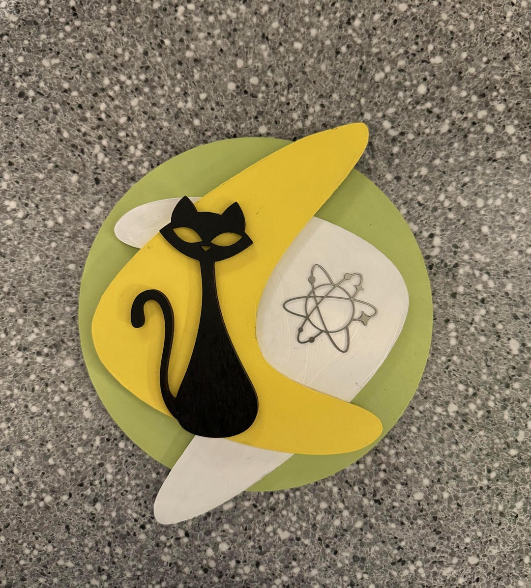 Mid Century Modern Cat & Boomerang Wood Wall Hanging - Etsy