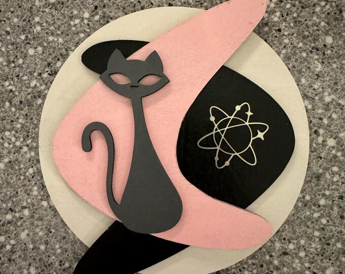 Mid Century Modern Cat and Boomerang Wall Hanging - Free Shipping - No ...