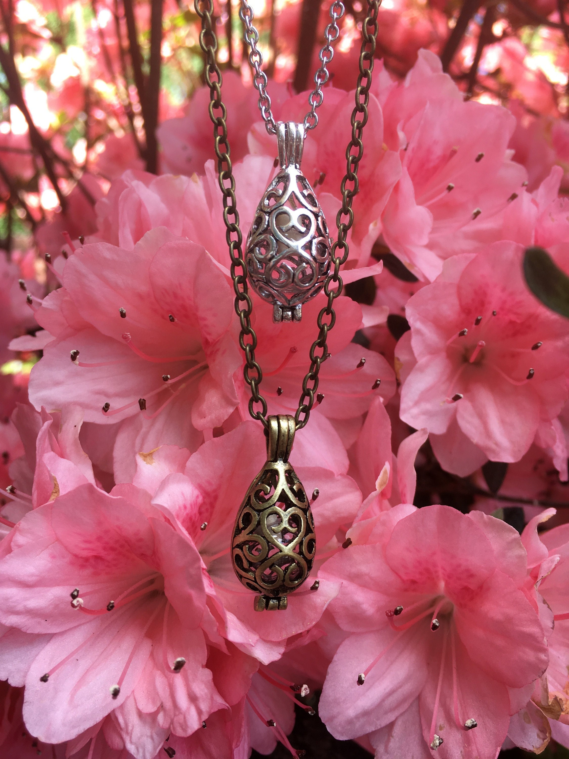 Cremation Urn Locket in Antique Bronze or Silver W/ Glass Orb - Etsy