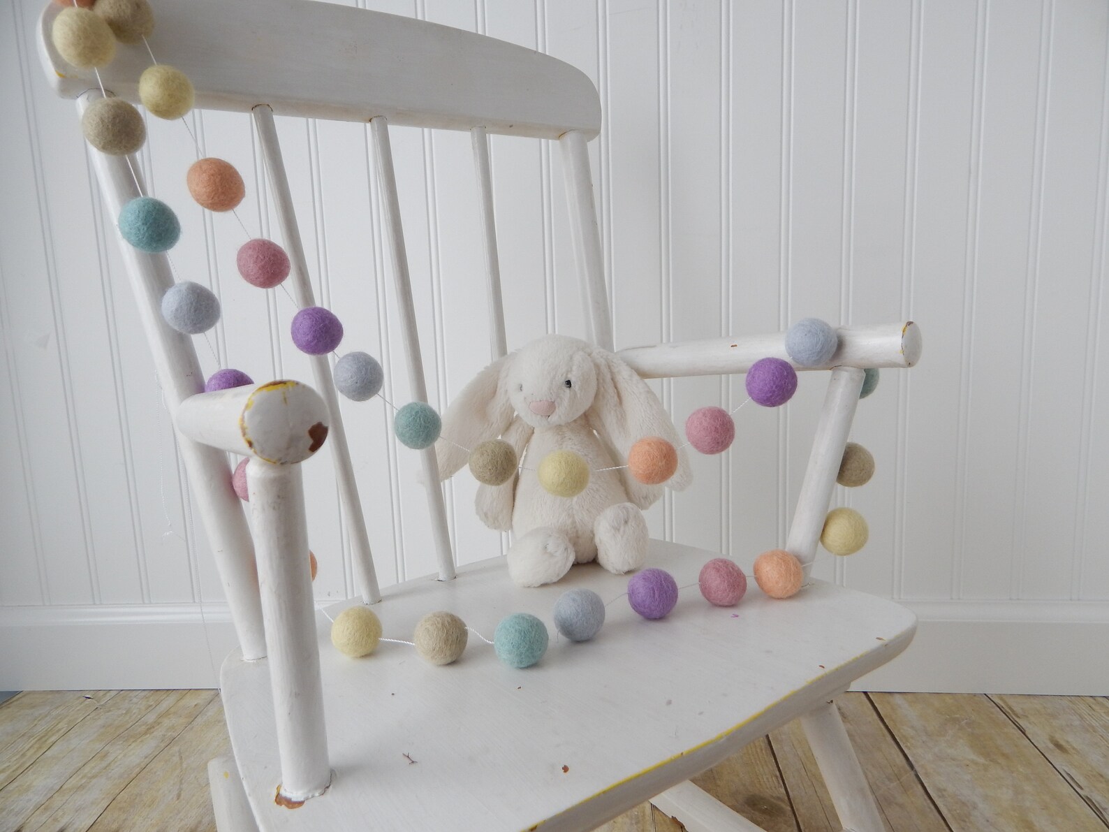 Shabby Nursery, Pastel Rainbow Garland, Baby Girl Room, Nursery Garland ...