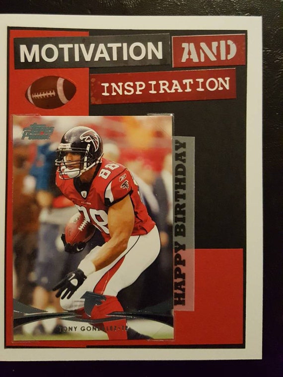 Atlanta Falcons Birthday Card With a Detachable Trading Card - Etsy