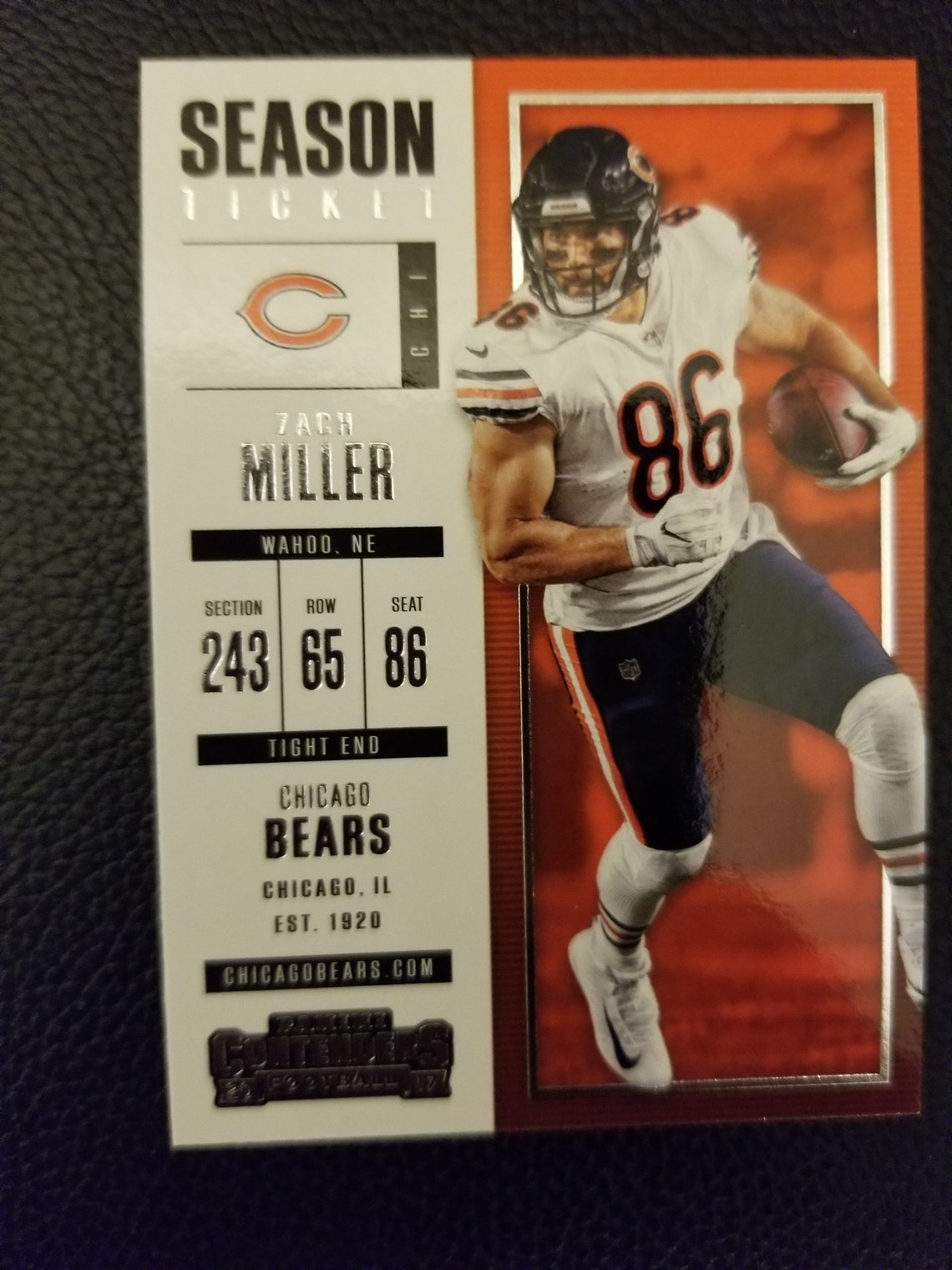 Chicago Bears Birthday card with a detachable trading card | Etsy