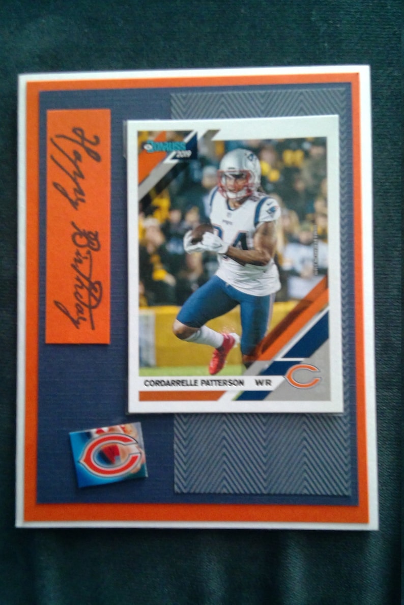 Chicago Bears Birthday card with a detachable trading card | Etsy