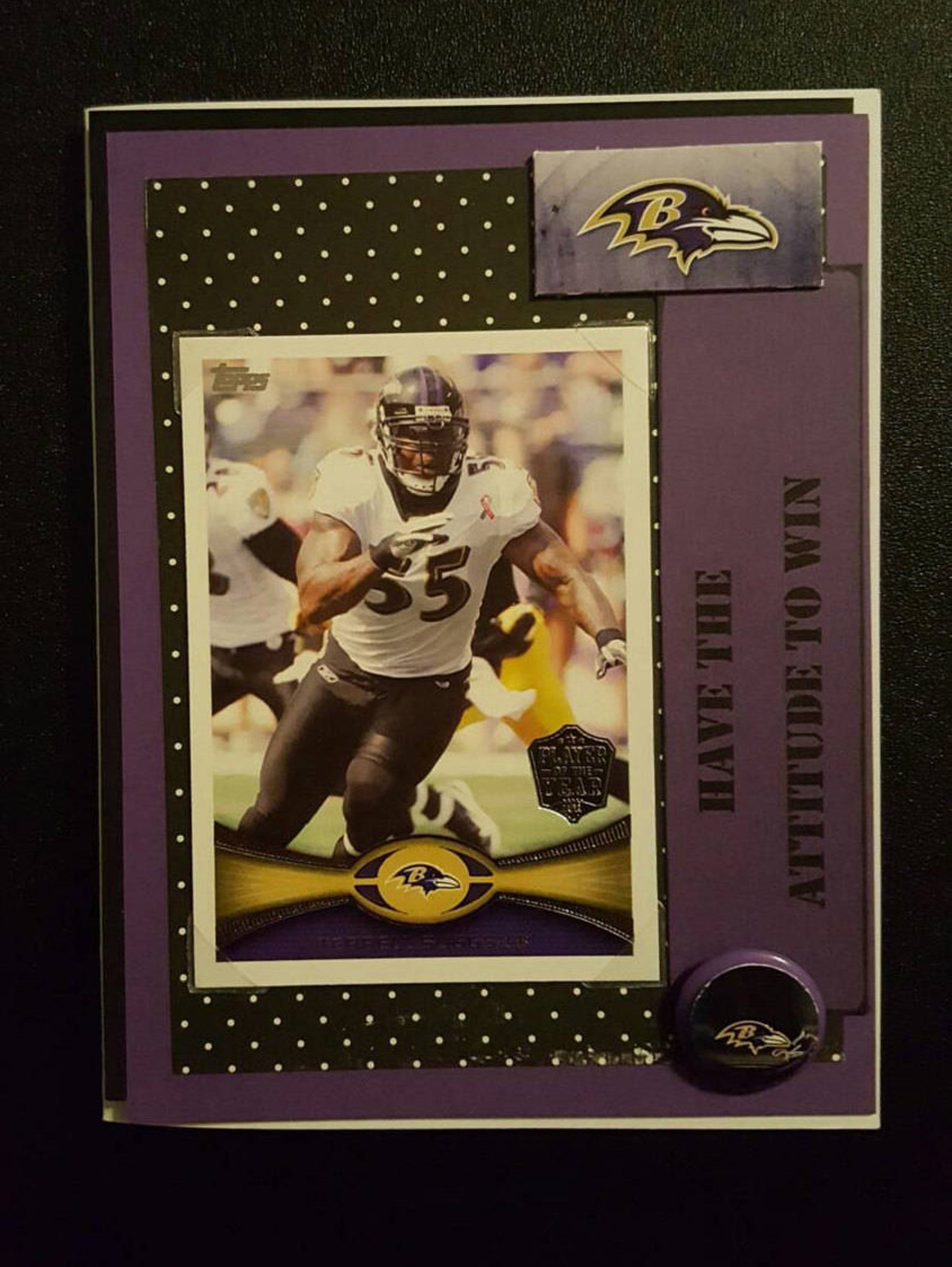 Baltimore Ravens Birthday Card Featuring a Detachable Trading Card of ...