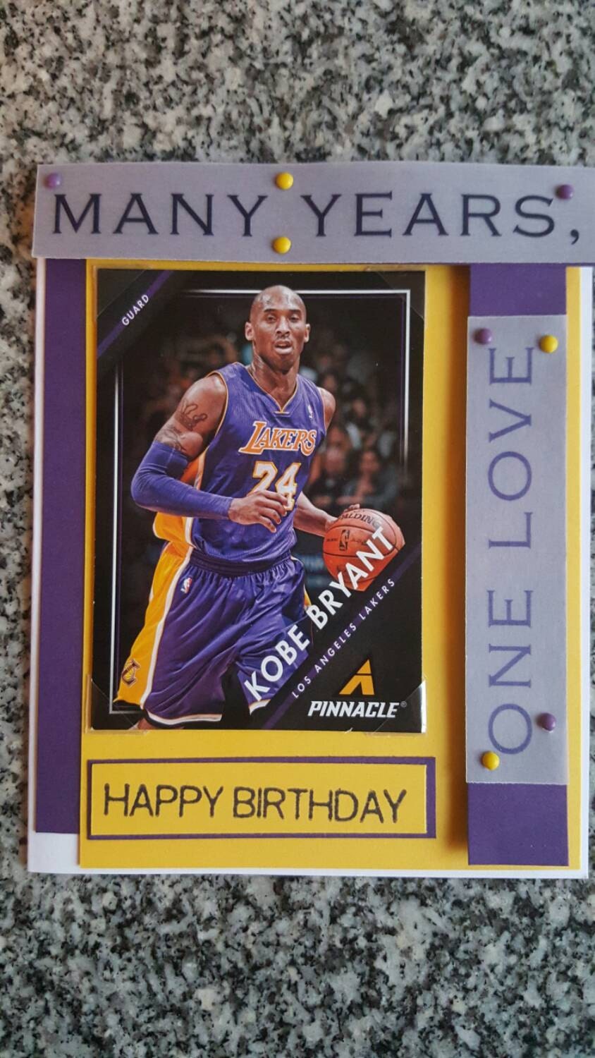 Los Angels Lakers Birthday Card With a Detachable Trading Card - Etsy