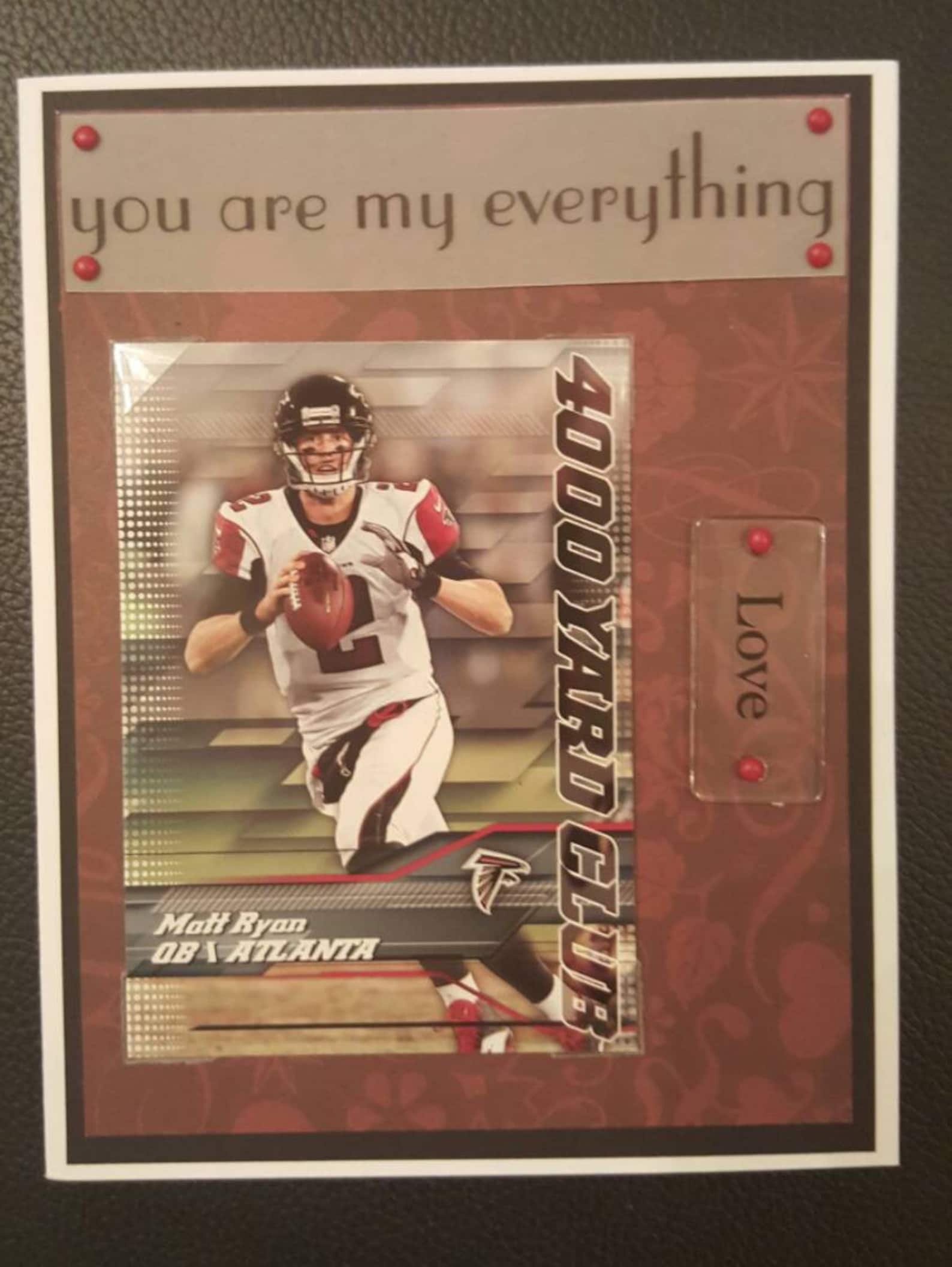 Atlanta Falcons Birthday Card With a Detachable Trading Card - Etsy