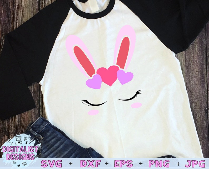 Easter Svg Easter Bunny Svg Hearts Svg Eyelashes Svg Girls - Etsy