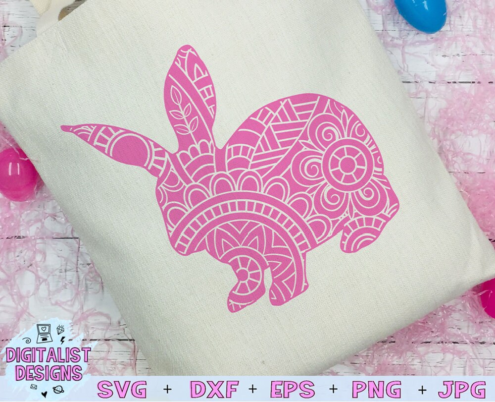 Easter bunny svg mandala svg zentangle svg rabbit svg | Etsy