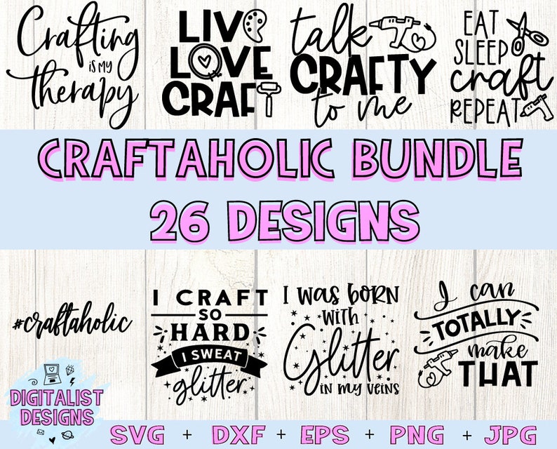 Crafting Quotes SVG Bundle Craft SVG Glitter SVG Funny - Etsy