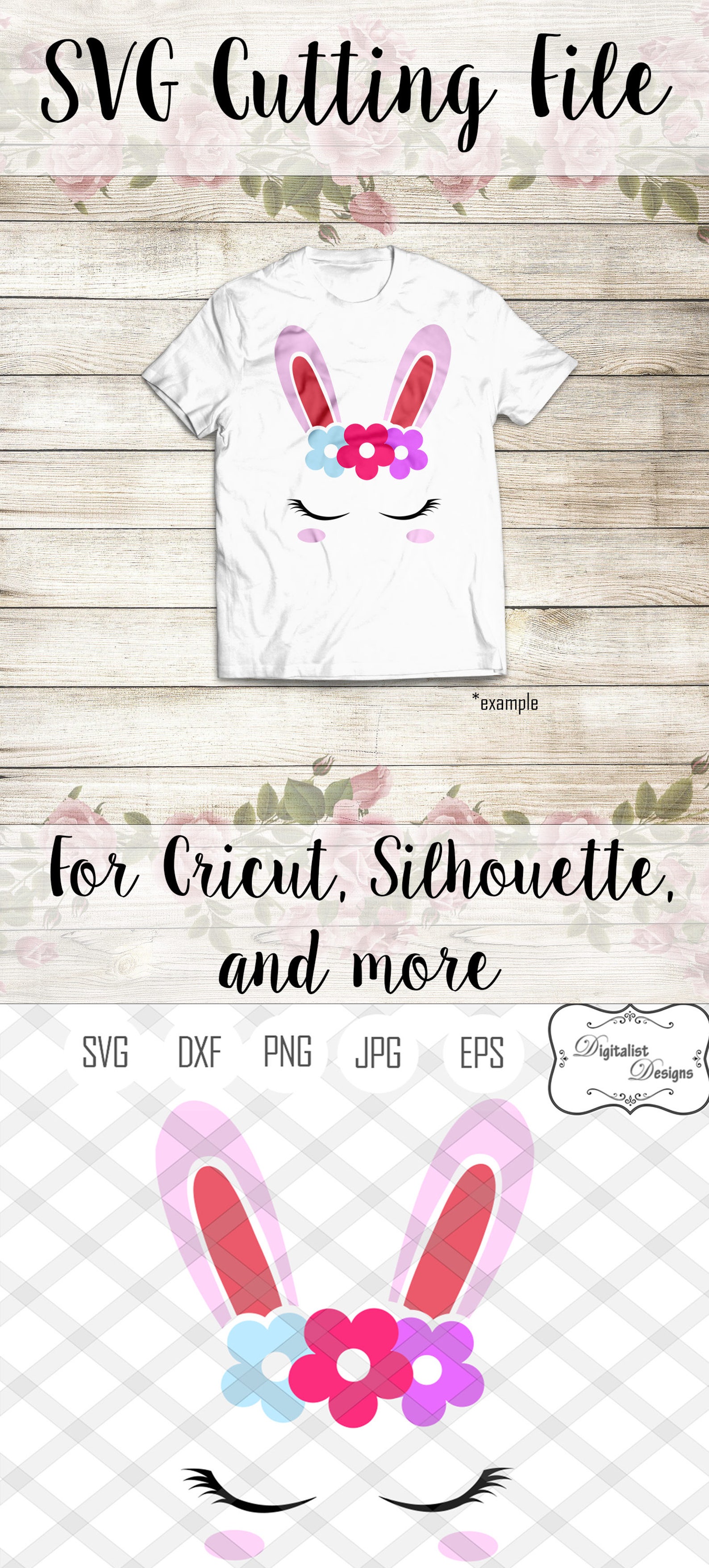 Easter Svg Easter Bunny Svg Flowers Svg Eyelashes Svg - Etsy Canada