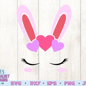 Easter Svg, Easter Bunny Svg, Hearts Svg, Eyelashes Svg, Girls Easter ...