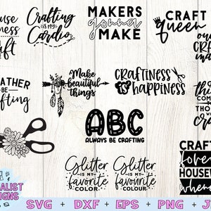 Crafting Quotes SVG Bundle, Craft SVG, Glitter SVG, Funny Crafting ...