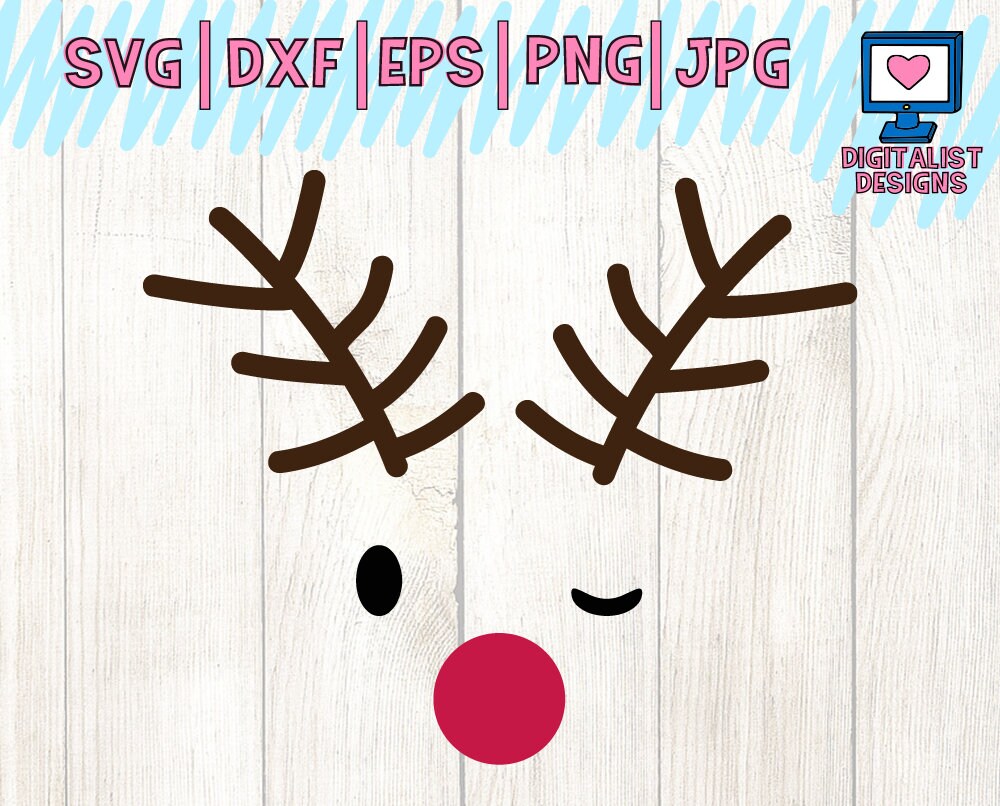Cara de reno svg reno svg Rudolph svg cornamentas svg | Etsy