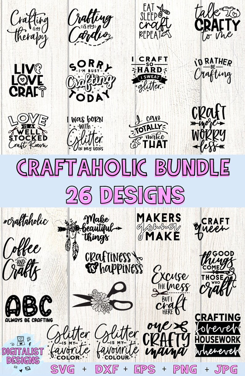 Crafting Quotes SVG Bundle Craft SVG Glitter SVG Funny - Etsy