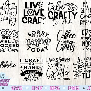 Crafting Quotes SVG Bundle, Craft SVG, Glitter SVG, Funny Crafting ...