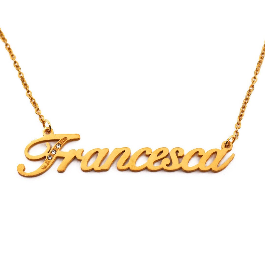 Francesca Name Necklace Personalized Name Jewellery Silver Tone and ...