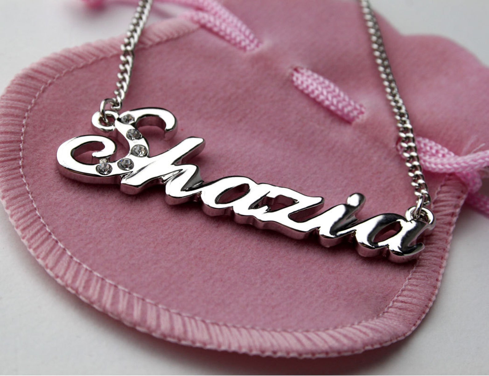 Name Necklace Shazia Gold Plated 18ct Personalised Necklace | Etsy