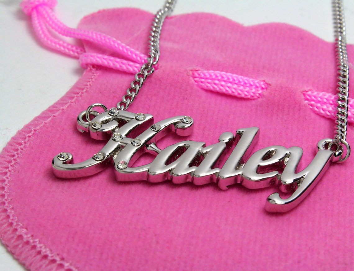 Name Necklace Hailey Gold Plated 18ct Personalised Necklace - Etsy