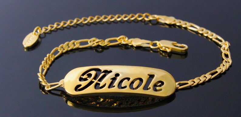 NICOLE Gold Plated Name Necklace & Name Bracelet Gift Set - Etsy