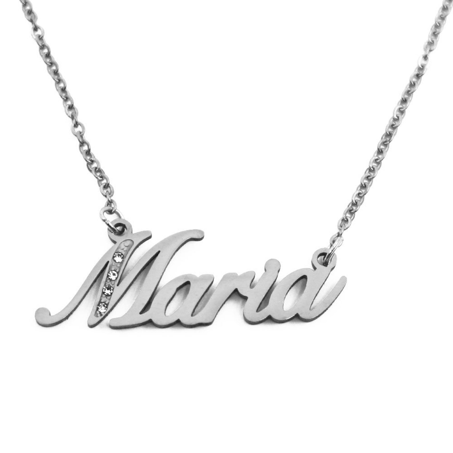 Maria Name Necklace Personalized Name Jewellery Silver - Etsy