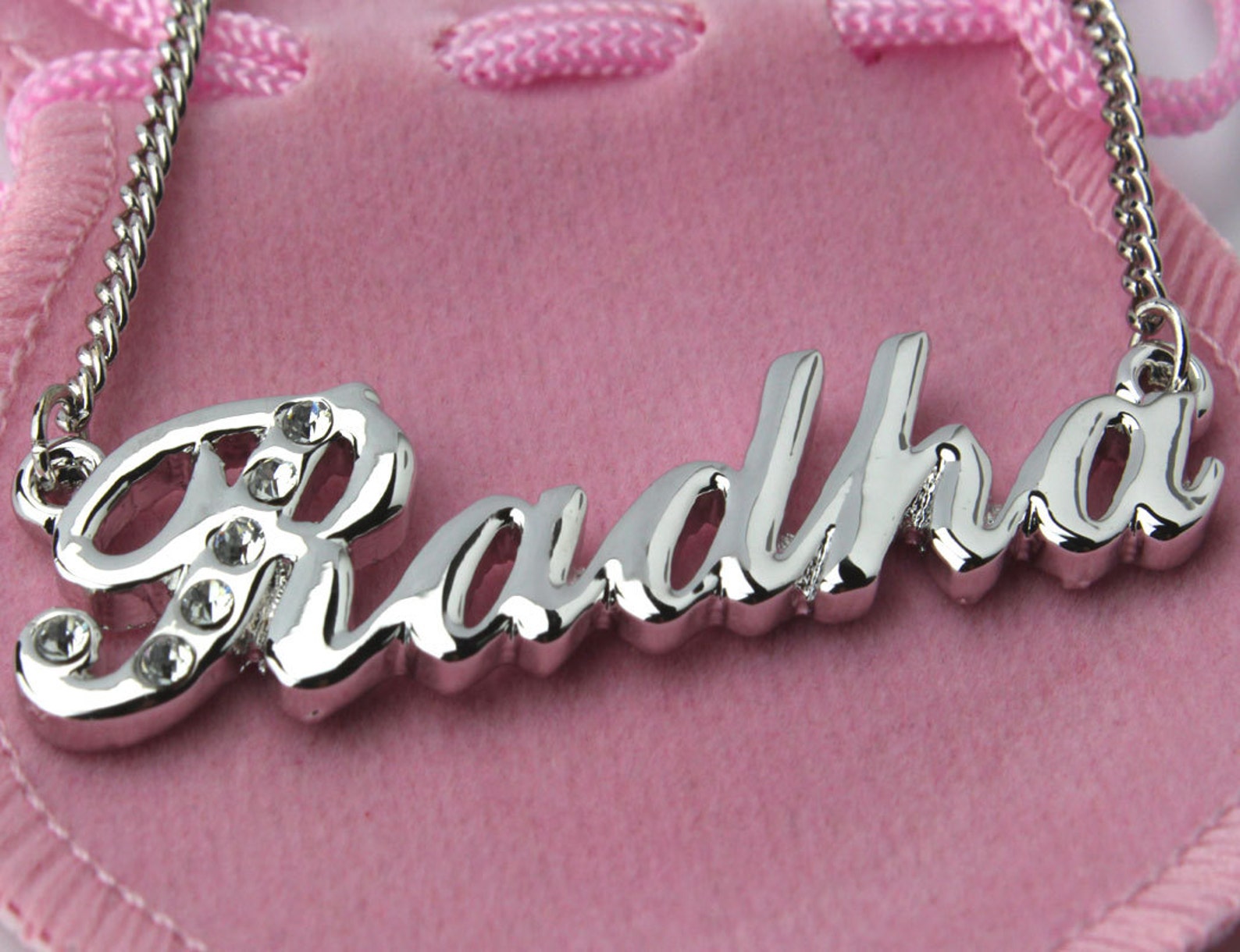 Name Necklace Radha Gold Plated 18ct Personalised Necklace - Etsy