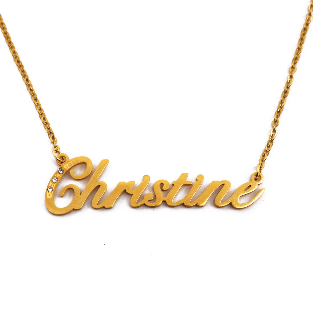 Christine Name Necklace - Personalized Name Jewellery - Silver Tone and ...