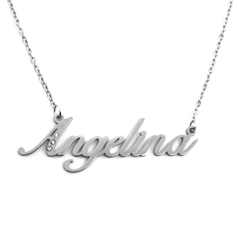 Angelina Name Necklace Personalized Name Jewellery Silver - Etsy