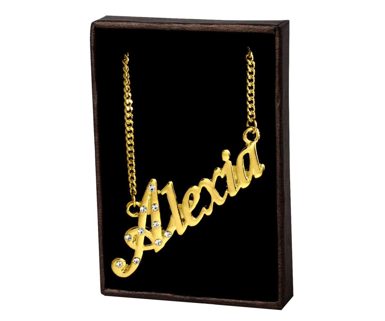 ALEXIA Gold Plated Name Necklace & Name Bracelet Gift Set - Etsy