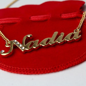 Name Necklace Nadia - Gold Plated 18ct Personalised Necklace With ...