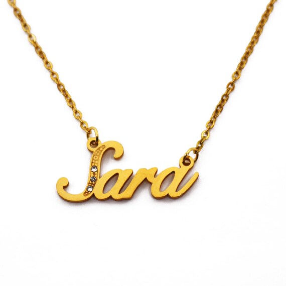 Name Necklace Gold Sara