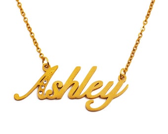 Nasreen Gold Tone Name Necklace Personalized Jewellery Includes Free ...