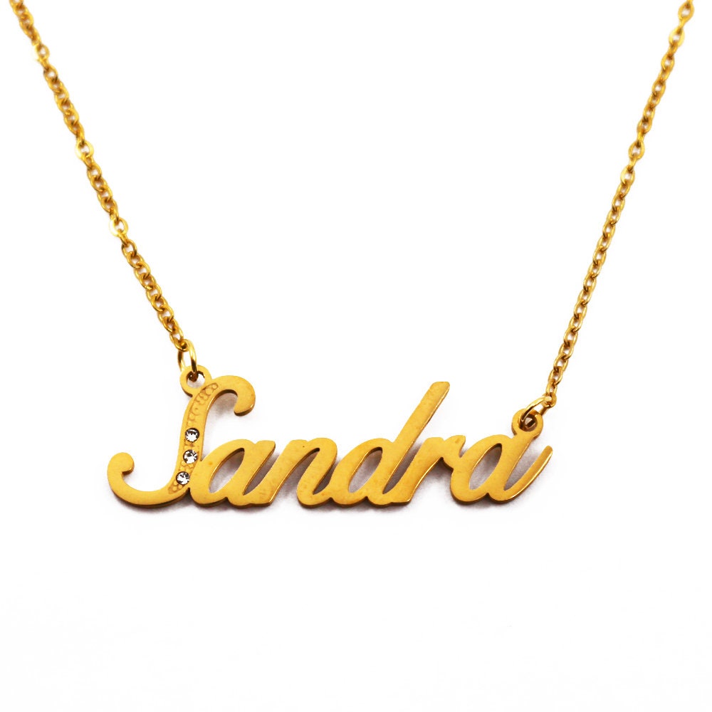 Sandra Name Necklace Personalized Name Jewellery Silver - Etsy