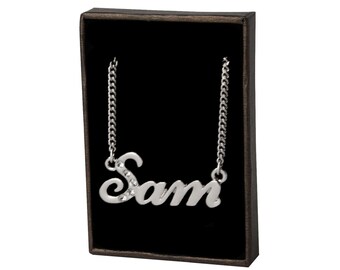 Name Necklace Sam Gold Plated 18ct Personalised Necklace | Etsy