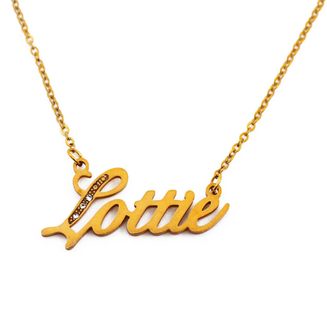 Lottie Name Necklace Personalized Name Jewellery Silver - Etsy