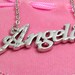 Name Necklace Angela White Gold Plated 18ct Personalised Necklace With ...
