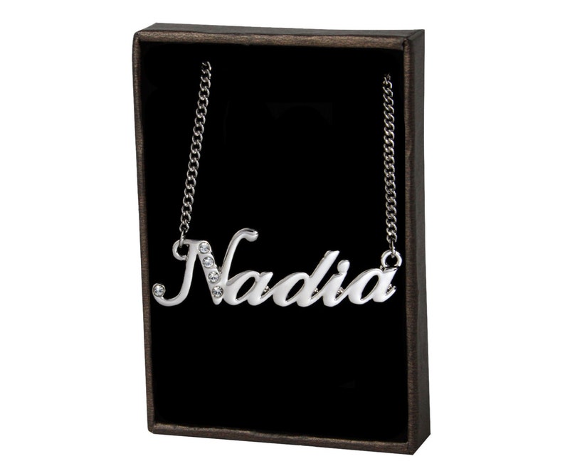 Name Necklace Nadia - Gold Plated 18ct Personalised Necklace With ...