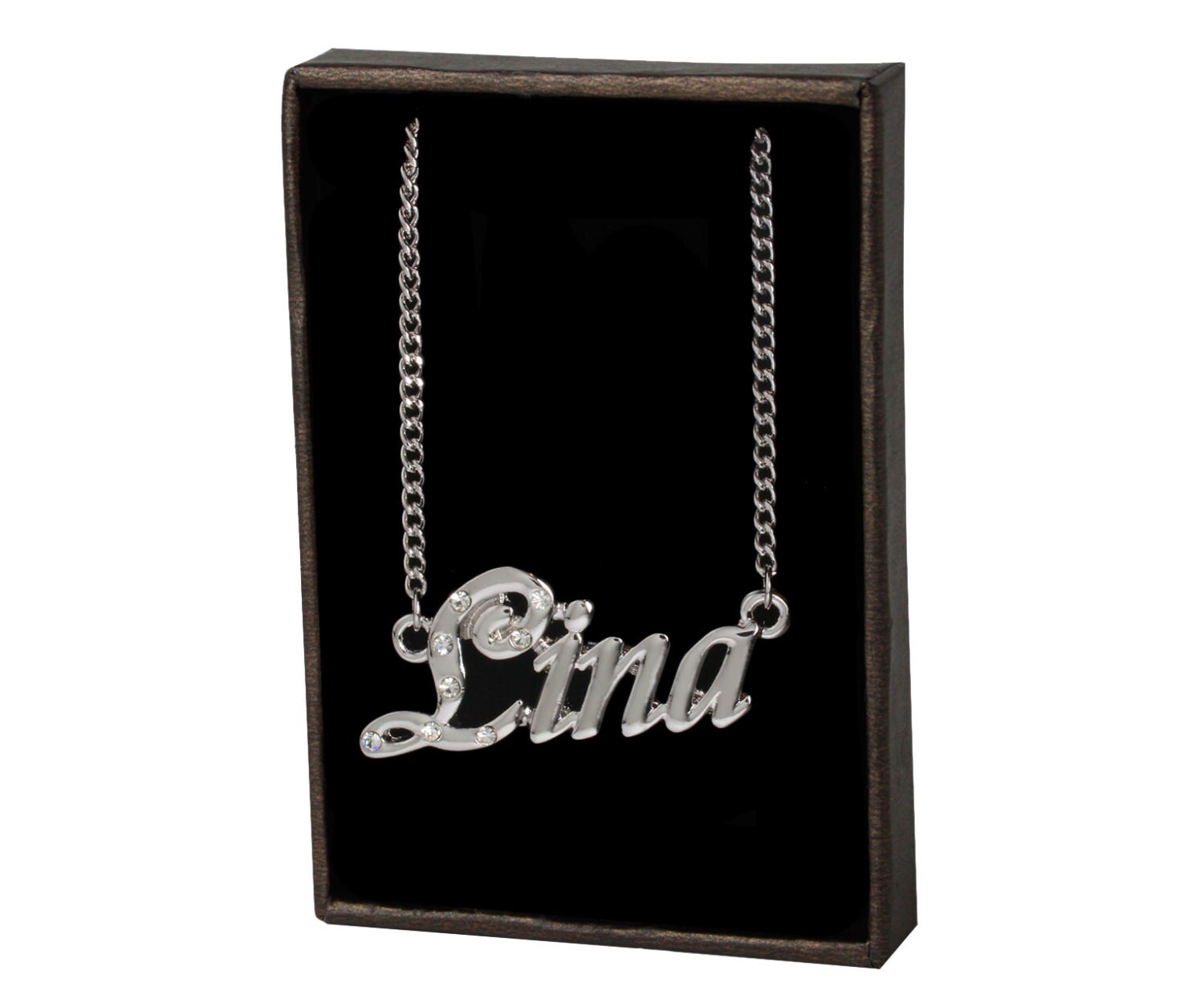 Name Necklace Lina Gold Plated 18ct Personalised Necklace - Etsy