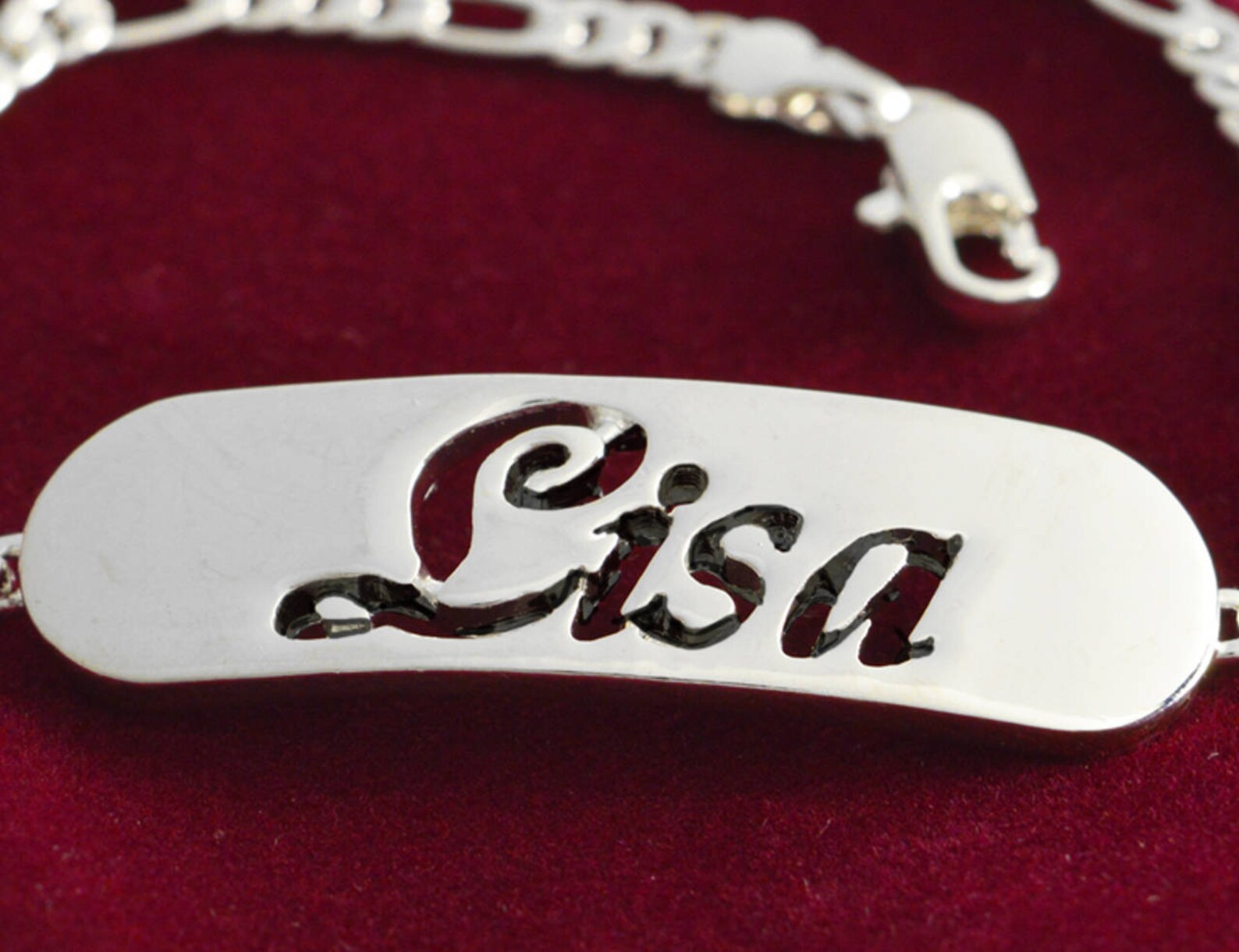 Name Bracelet LISA Personalised Bracelet. 10 Figaro | Etsy