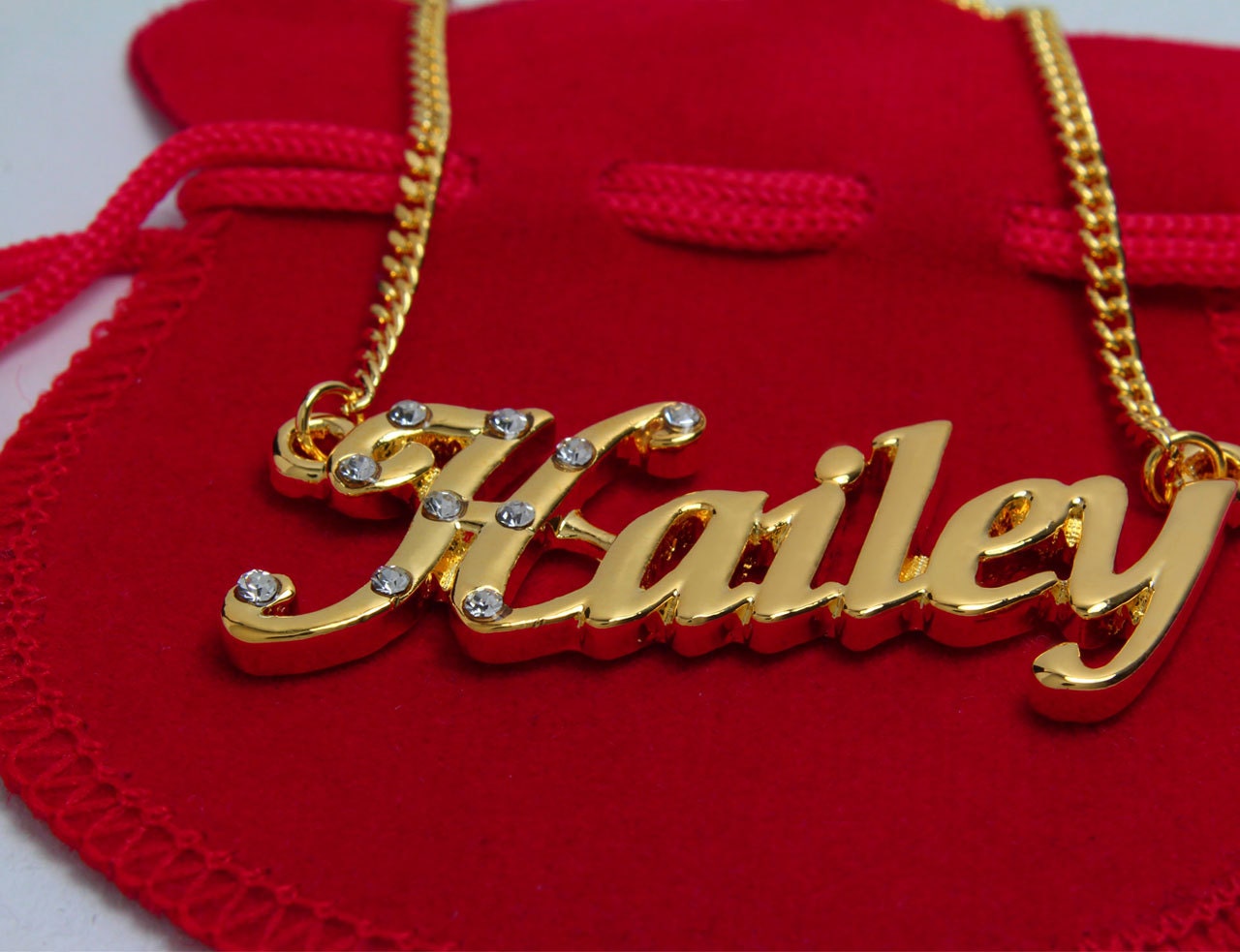 Name Necklace Hailey Gold Plated 18ct Personalised Necklace - Etsy