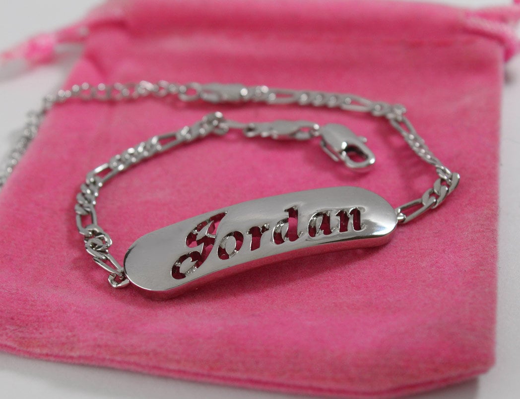 JORDAN Gold Plated Name Necklace & Name Bracelet Gift Set - Etsy