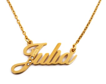 ELLA Rose Gold Name Necklace Personalized Jewellery Free Gift Box & Bag ...