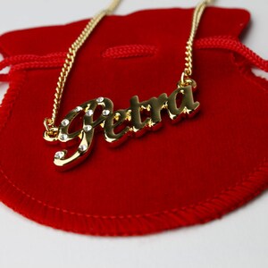 Name Necklace Petra Gold Plated 18ct Personalised Necklace With ...