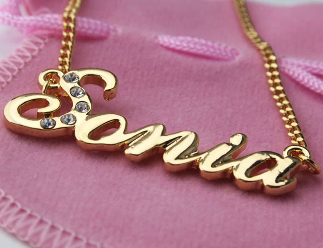 Name Necklace Sonia Gold Plated 18ct Personalised Necklace - Etsy