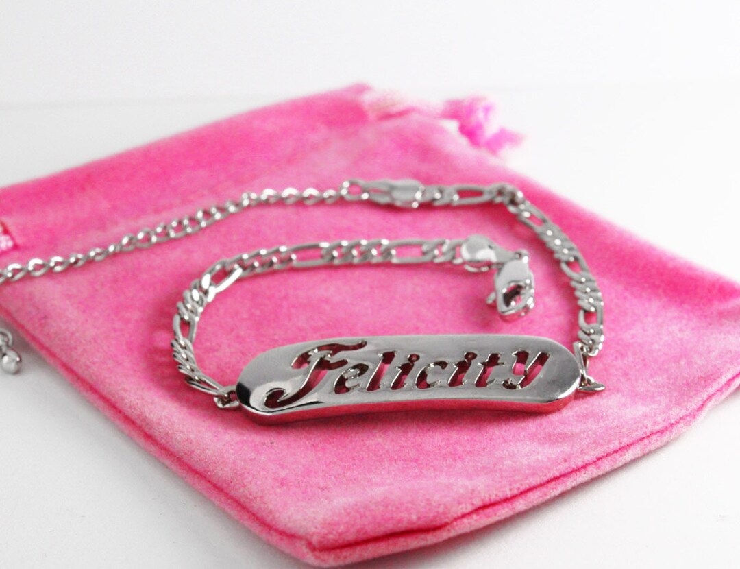 Name Bracelet FELICITY White Gold Plated 18K Personalised Bracelet. 10 ...