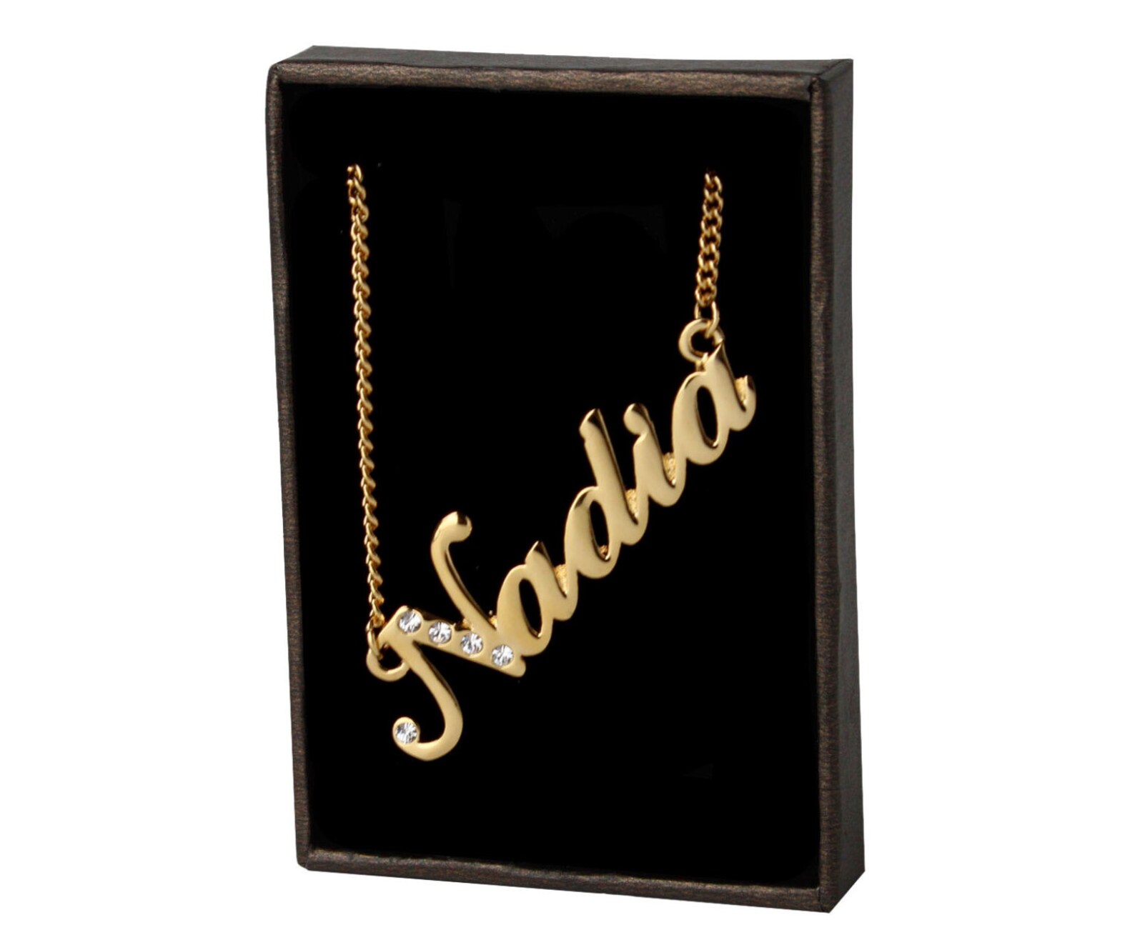Name Necklace Nadia - Gold Plated 18ct Personalised Necklace With ...