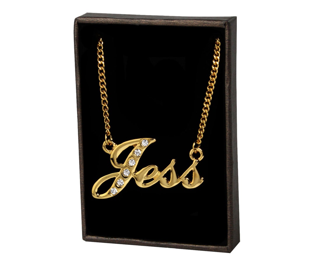 Name Necklace Jess Gold Plated 18ct Personalised Necklace With ...