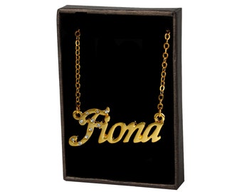 Name Necklace Michaela Gold Plated 18ct Personalised | Etsy