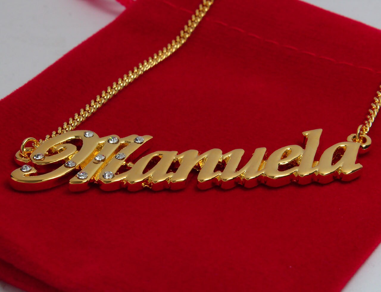 Name Necklace Manuela Gold Plated 18ct Personalised Necklace - Etsy