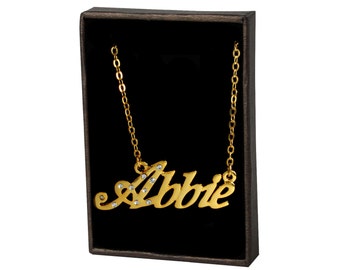 Name Necklace Nadia Gold Plated 18ct Personalised Necklace - Etsy