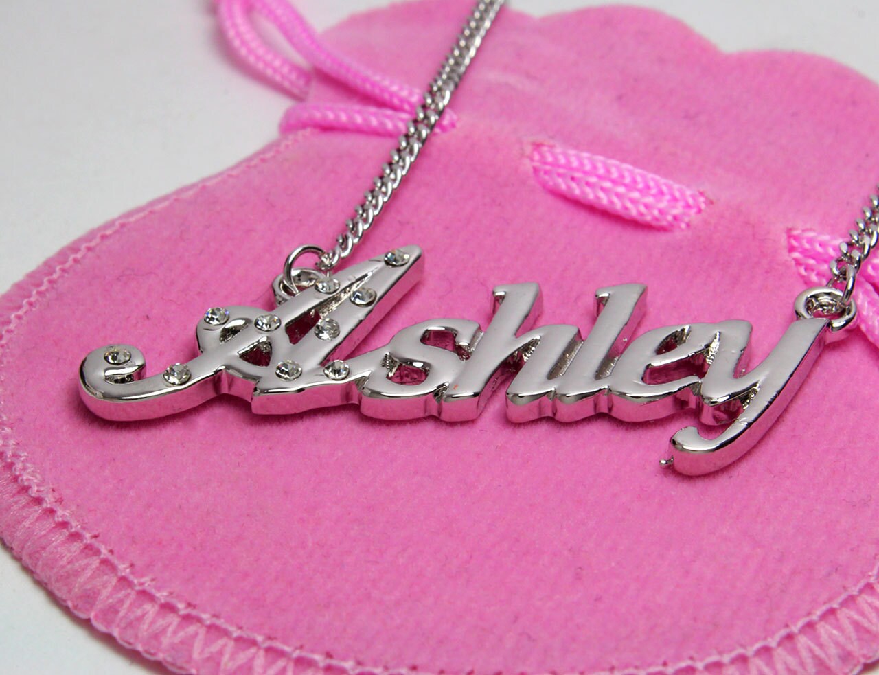 Name Necklace Ashley Gold Plated 18ct Personalised Necklace - Etsy UK